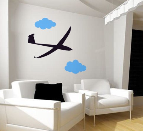 Buy KaaHego Sailplane Glider Wall Decal Cloud Sticker Aviation Aircraft ...