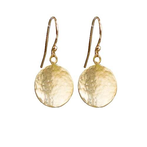 Amazon.com: Locrccl Lightweight Hammered Disc Dangle Earrings Statement ...