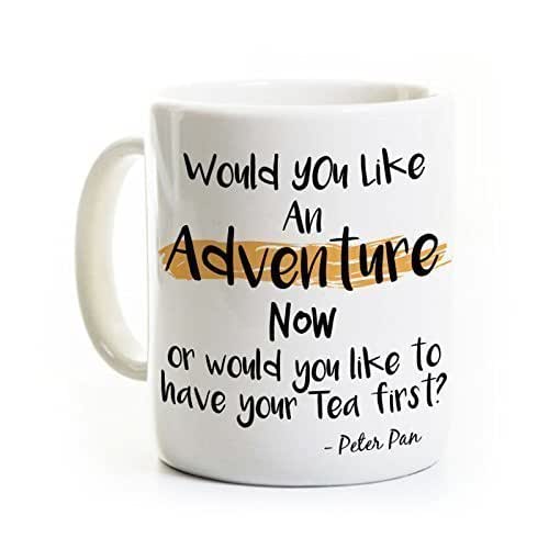 Amazon.com: Peter Pan Quote Coffee Mug - Would You Like an Adventure ...