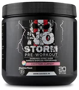 Nutrition Planet NO Storm Pre Workout (300g - Cotton Candy, 20 Servings ...