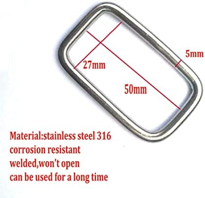 Amazon.com: JY-MARINE 316 Stainless Steel Rectangle Ring Buckles 2x1-1/ ...