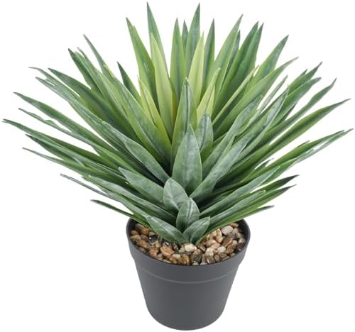 Amazon.com: SUNPRAIRIE 32 Inch Tall Large Faux Agave Plant with Two ...