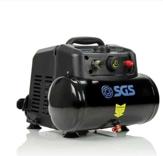SGS Mighty Mini Direct Drive Oil-Less Air Compressor - 6.3CFM 1.5HP 6L ...