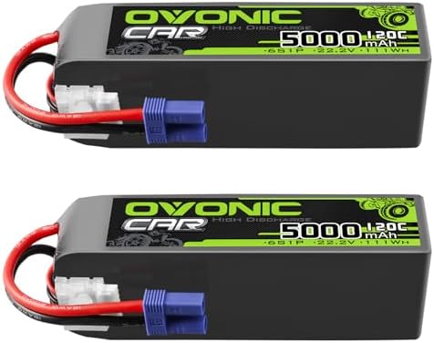 Amazon.com: OVONIC Lipo Battery 5200mAh 50C 22.2V 6S RC Battery with EC5 Connector for RC Plane ...