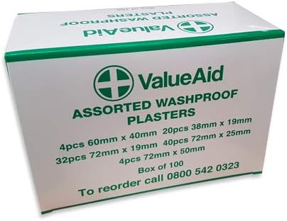 Value Aid Assorted Washproof Plasters - Box of 100 : Amazon.co.uk ...
