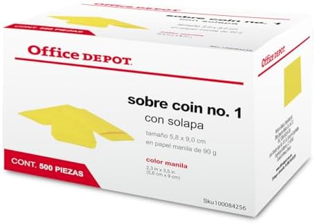 Office Depot Sobres de Papel Manila No. 1 | Paquete con 500 Sobres | 5. ...