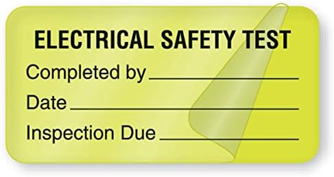 Amazon.com: Electrical Safety Test Labels Self-Laminating 2"W x 1"H ...