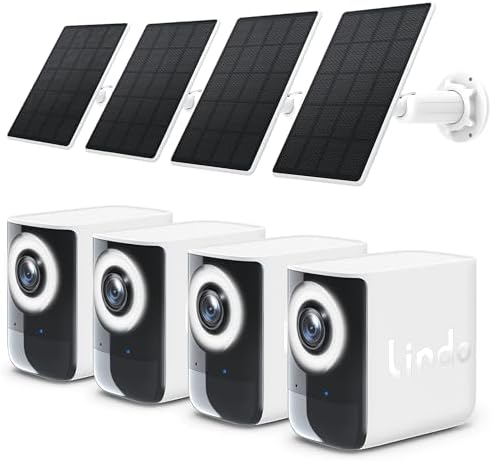 Amazon.com : Lindo Pro Spotlight Camera 2K with Solar Panel, 4 Pack ...