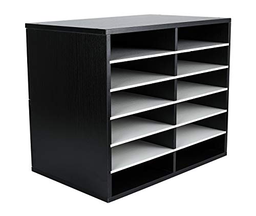 Snapklik.com : Wooden Literature Organizer, 12 Slots File Organizer ...