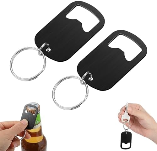 Amazon.com: Ouligay 2Pcs Stainless Steel Flat Bottle Opener Keychain ...