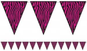 Amazon.com: Beistle Company 54241-CBK Zebra Print Pennant Banner - Pack ...