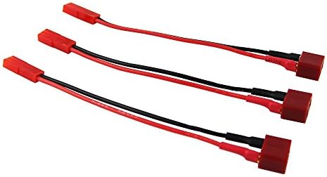 OliYin 3pcs Female Deans T-Plug to Female JST Connector Adapter 10cm 20awg Wire(Pack of 3 ...