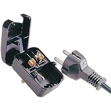 Casoter 2-Pin EU to 3-Pin UK Plug Adaptor, 5A Fuse European Type C E F ...