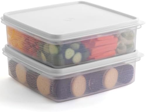 Amazon.com: Plastic Storage Containers with Lids – 2-Pack 3L Cupcake ...