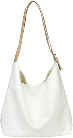 Amazon | [JIANGWEI] レデース ショルダーバッグ トートバッグ 大容量 キャンバス 肩掛けバッグ 無地 トートキャンパス 手提げバッグ 帆布 人気 軽量 ハンドバッグ 大きめ ...