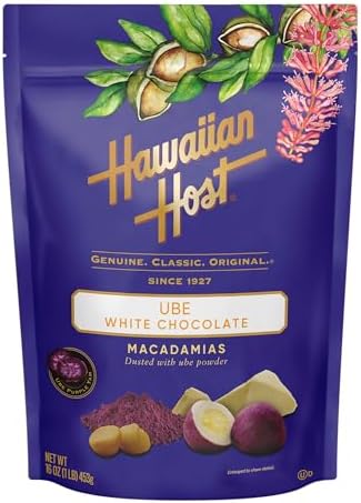Amazon.com : Hawaiian Chocolate Ube White Chocolate Macadamias – 16 oz ...