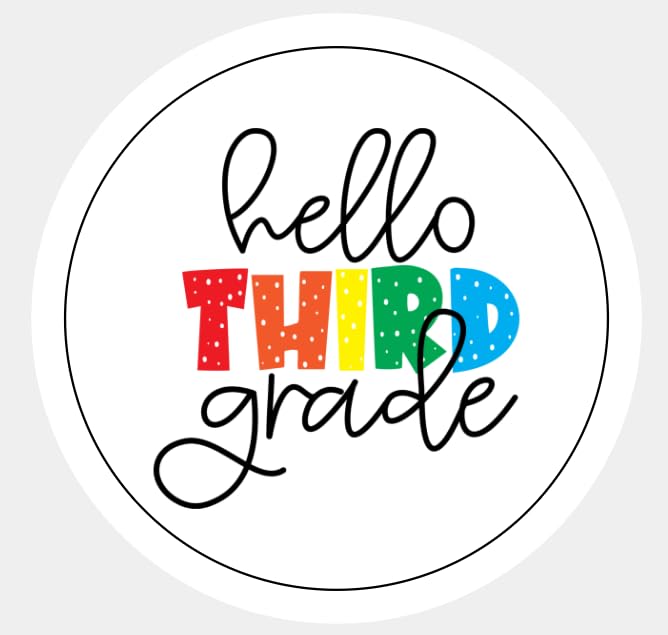 Amazon.com: Hello Third Grade Stickers 2" Round Sticker Labels, Set Of ...