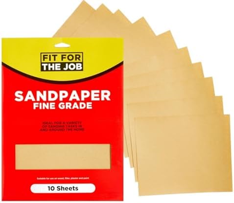 Fit For The Job 10 Large A4 Size Sheets Fine Grade Sandpaper for ...