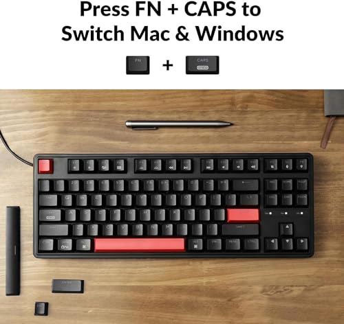 Keychron C3 Pro QMK/VIA Custom Gaming Keyboard, Programmable 87 Keys ...