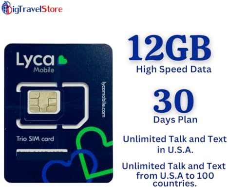 Amazon.com: BigTravelStore USA Prepaid Travel SIM Card LYCA (Including ...