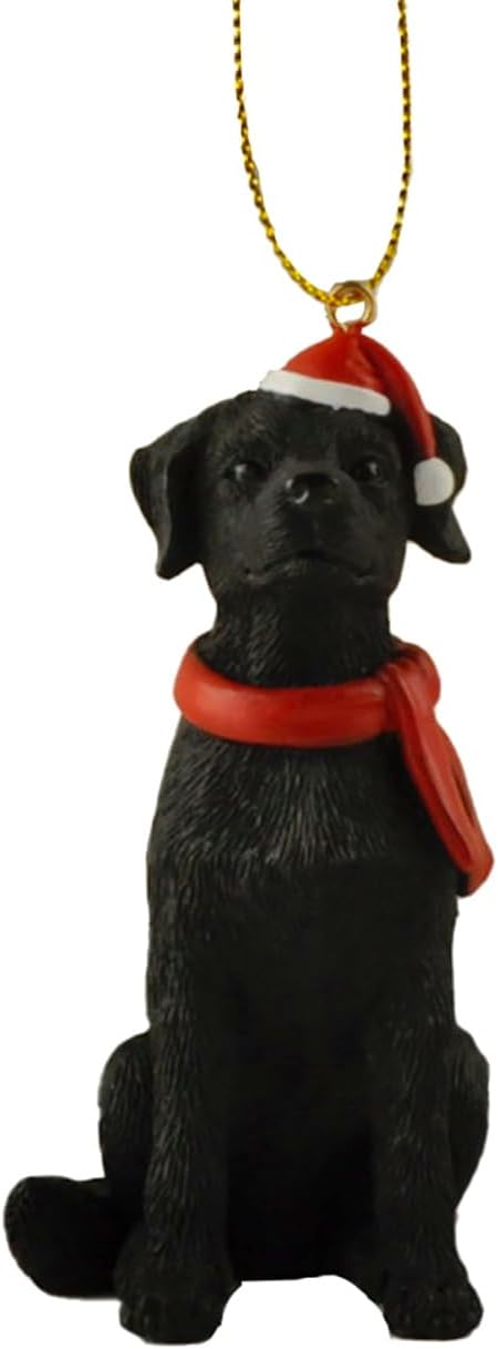 Amazon.com: JFSM INC. Black Labrador Christmas Tree Ornament Figurine ...