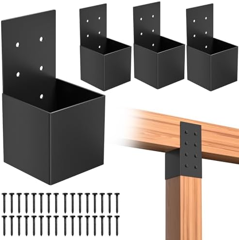 ORIGLE 4-Pack Pergola Post Top Connector Brackets for Deck Railing ...