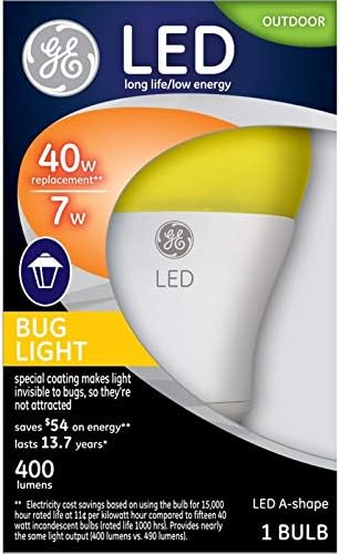 GE Lighting 92140 7 Watt Yellow A19 Outdoor LED Bug Light Bulb - Amazon.com