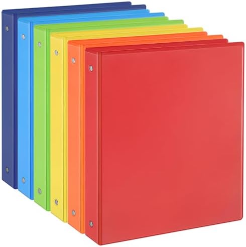 Amazon.com : 1 Inch Binders 3 Ring, 6 Pack Clear View Cover 3 Ring ...