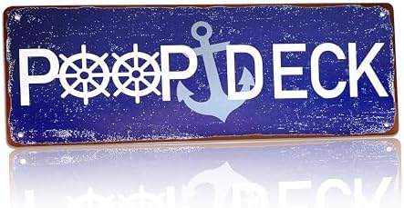 Amazon.com: POOP DECK Sign Nautical Nursery Wall Decor Rustic Beach ...