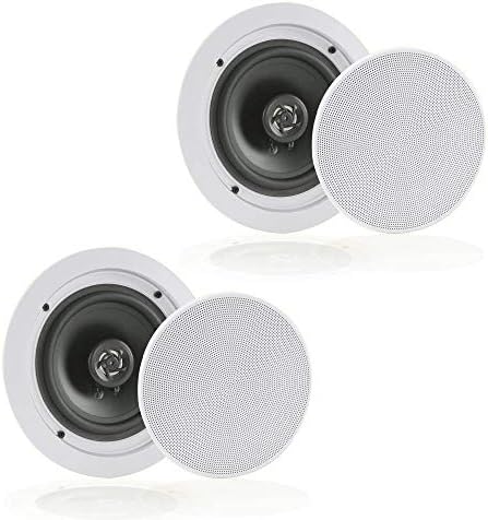 Pyle 5.25" Ceiling Wall Mount Speakers, 4 Bluetooth 2-Way Speaker ...