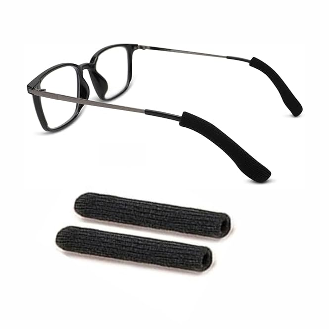 ENZAMOL 1 Pair of Eyeglasses Grips Black Temple Sleeves Specs Holder ...