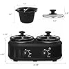 Amazon.com: Double Slow Cooker, 2 x 1.25 QT Portable Small Dual Crock ...