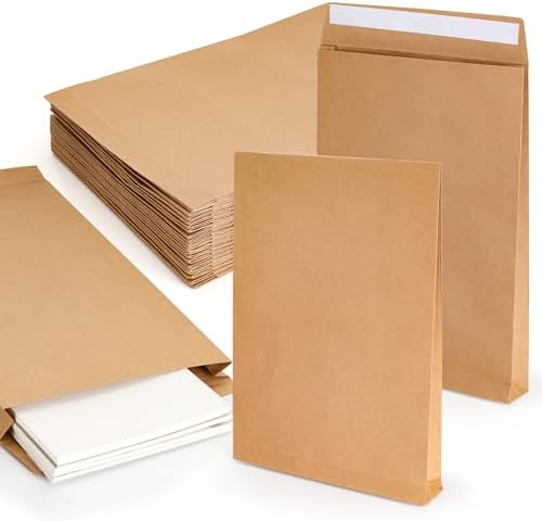 WENLISELL 30 PCS Gusset Envelopes Peel and Seal, 180gsm A4 Manilla ...