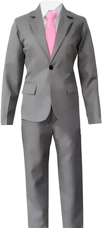 Amazon.com: Anime Men Women Arataka Reigen Cosplay Halloween Grey Suit ...