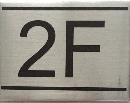 Apartment Number Sign -2F-Brushed Aluminum (2.25X3, Aluminium)): Amazon ...
