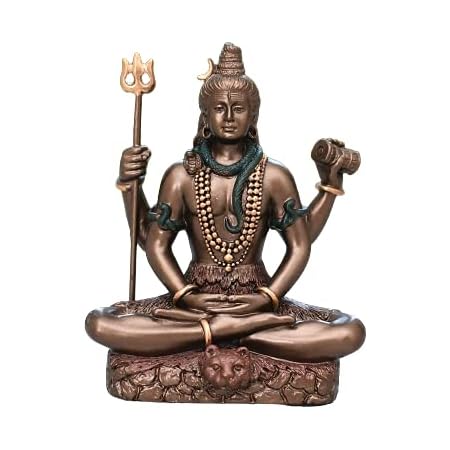 Buy Collectible India Lord Shiva Idol Statue for Home Decor - Gold ...