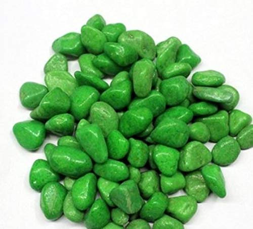 Creative Farmer 1Kg Green Colored Pebbles/Gravels/Stone, Pebbles Shiny ...
