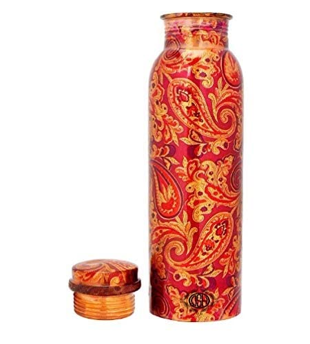 OUR BRAND Exclusive E8 Indian Printed Water Copper Bottle Good Health ...
