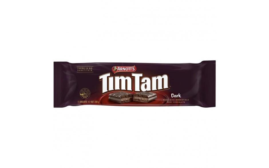 Arnott’s Tim Tam – Galletas de chocolate negro de 7.05 oz, paquete de 4 ...