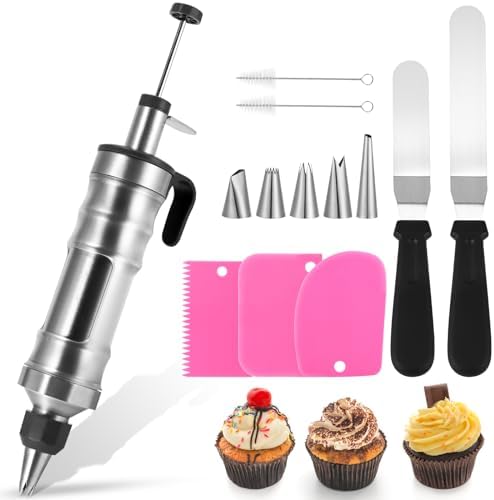 Amazon.com: Icing Decoration Gun Set, Stainless Steel Dessert ...