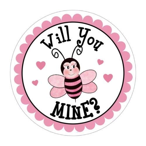 Amazon.com: Will You Bee Mine Valentine's Day Labels, Stickers (36 ...