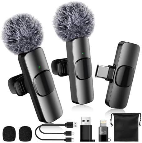 MOWE 2 Pack Micrófono Inalámbrico : Microfono de Solapa para iPhone ...