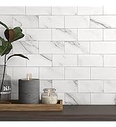 VAOVI Peel and Stick Backsplash Subway Marble Tiles,Kitchen Wall ...