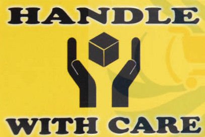 100 Pcs 'Handle with Care' Sticker Labels for Courier Parcel Shipping ...