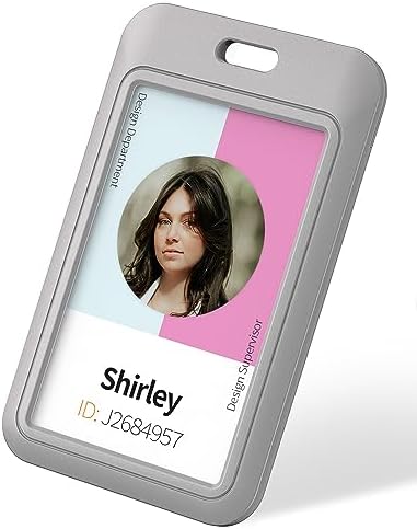 Amazon.com : 3 Pack Sliding ID Badge Holders Black Plastic Vertical ID ...