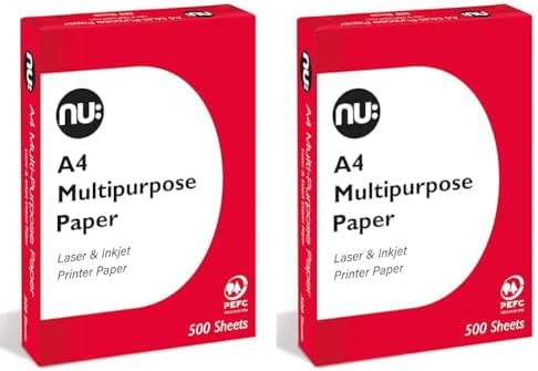 NU: Multi-Purpose Printer Paper, White, 500 Sheets (Pack of 2) : Amazon ...