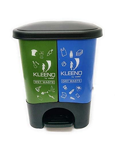CELLO Duo Plastic Step-On Pedal Dustbin for Wet and Dry Waste| 2 In 1 ...