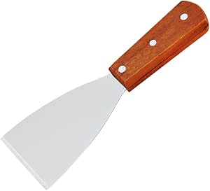 Amazon.com: HOLIDYOYO Wooden Handle Stainless Steel Scrapers 2 in 1 ...