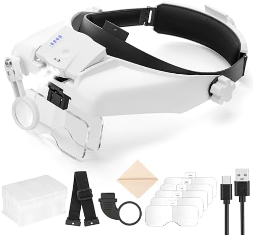 Amazon.com: YOCTOSUN LED Headband Magnifier, Rechargeable Illuminated ...