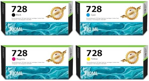Amazon.com: 728 Ink Cartridge 4-Pack Replacement of HP 728 Ink ...